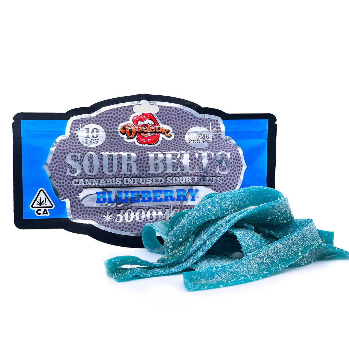 Buy Devour Sour Belts - Blueberry 3000mg Online - OWD