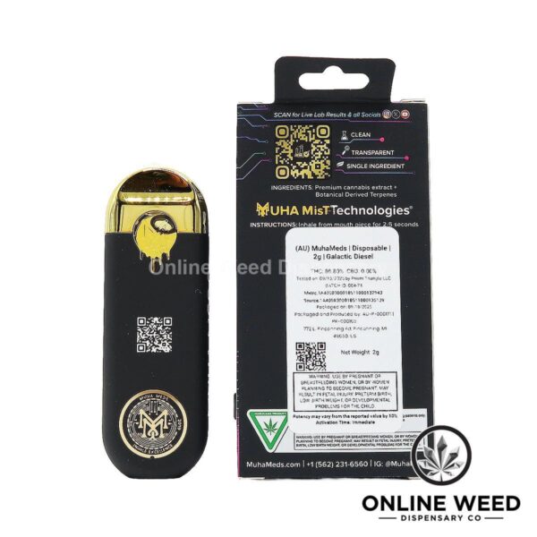 Buy Muha Meds 2g All-In-One Disposable Vape - Galactic Diesel Online - OWD